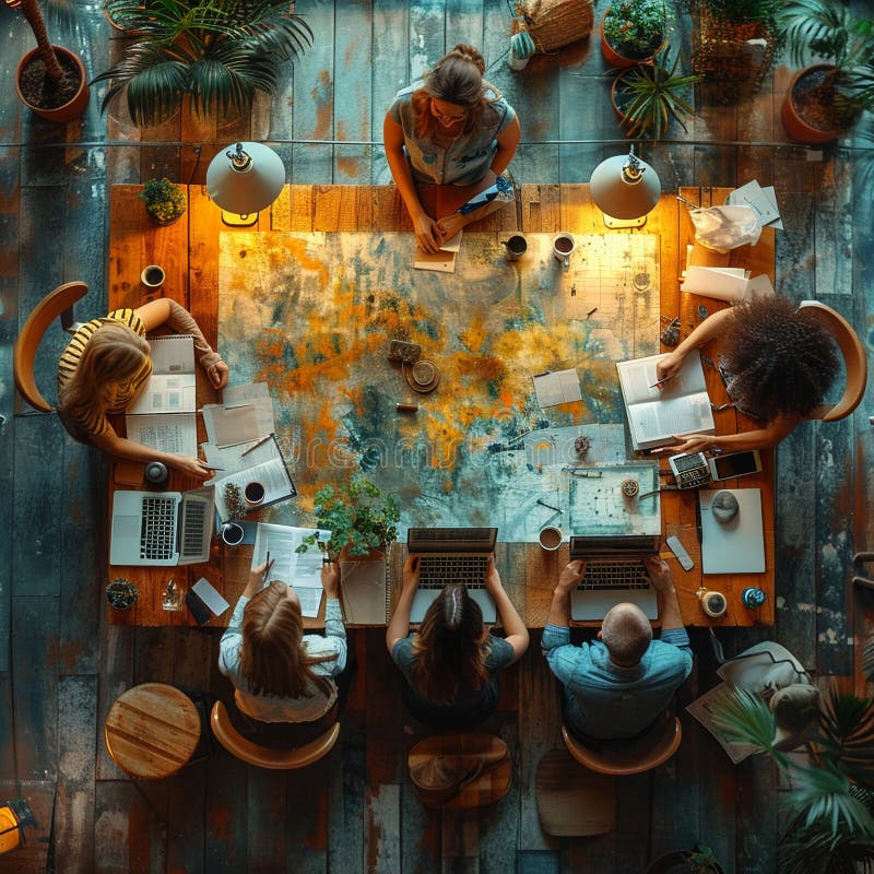 Entrepreneurs Brainstorming in a Startup Environment Stock Photo ...