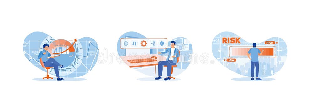 Entrepreneurs Work Using Electronic Devices for Analysis and High-risk ...