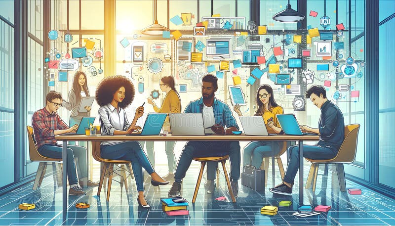 Entrepreneurs Working Together in a Productive, Creative Environment ...