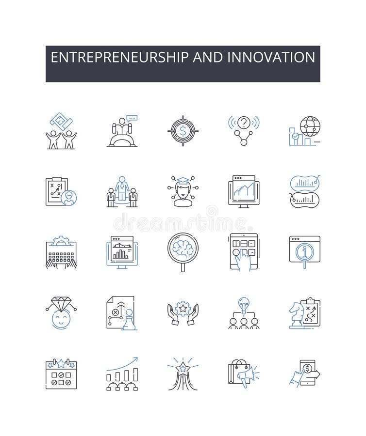 Entrepreneurship and Innovation Line Icons Collection. Creativity and ...