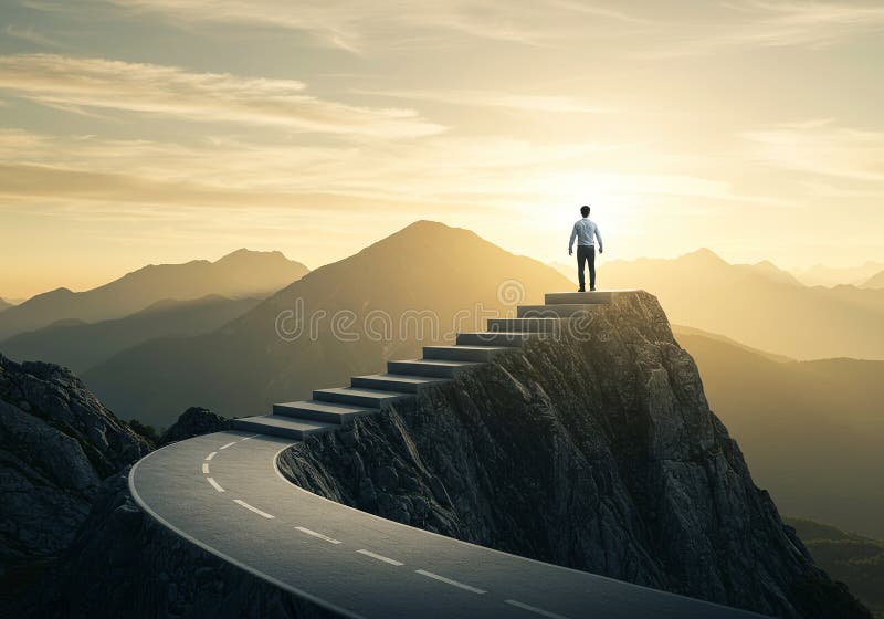 Entrepreneurship Path Represented by Incremental Success Steps Stock ...