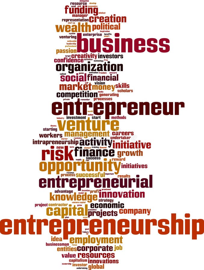 Entrepreneurship Word Cloud Stock Vector - Illustration of innovative ...