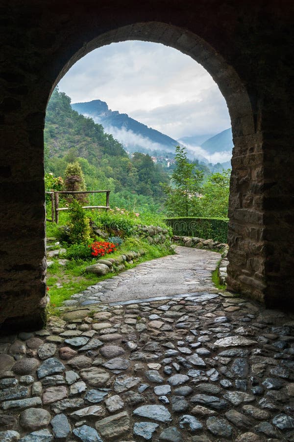 Entry Arch To the Medieval Village Stock Photo - Image of stone ...
