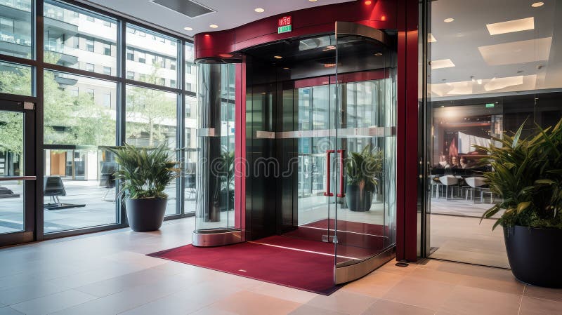 Entry automatic doors stock illustration. Illustration of spaces ...