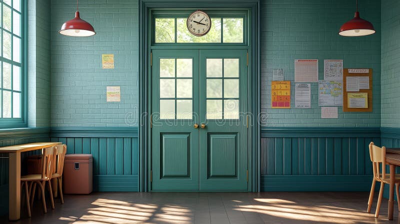 Entry classroom door stock illustration. Illustration of access - 402342325