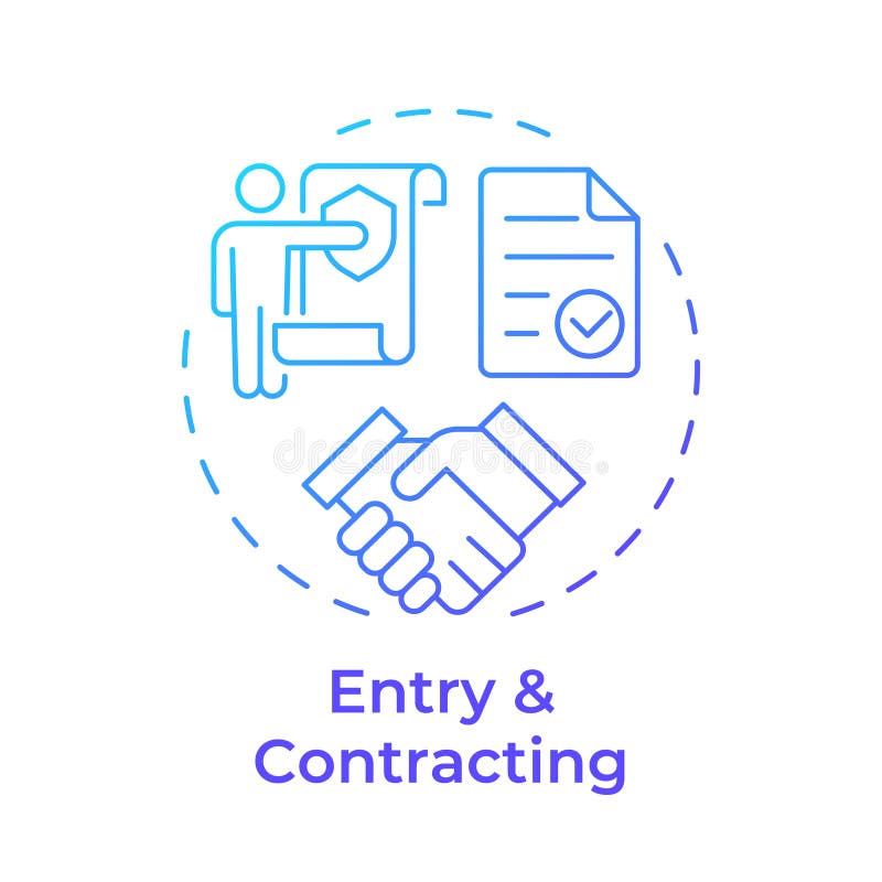 Entry and Contracting Blue Gradient Concept Icon Stock Illustration - Illustration of ...
