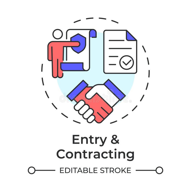 Entry and Contracting Multi Color Concept Icon Stock Vector ...