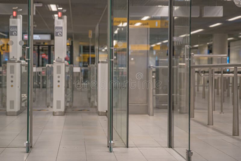 Entry into the Control Zone at the Airport, Security Check Stock Photo ...
