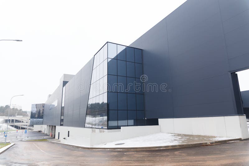 Red Warehouse Entry Door with Stairs Stock Photo - Image of metal, wall ...