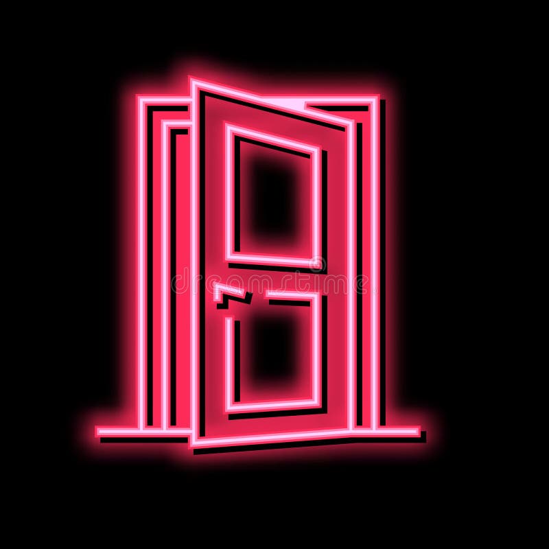 Entry Door Neon Glow Icon Illustration Stock Vector - Illustration of ...