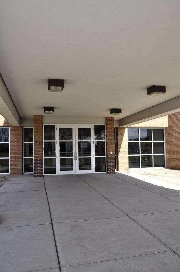 School entry doors stock image. Image of structure, facility - 10981299