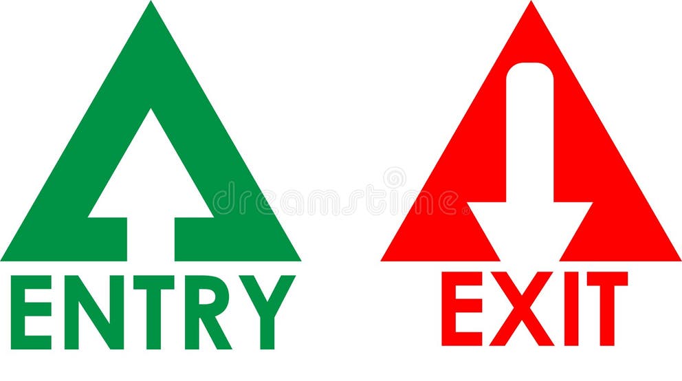 Entry and Exit Sign . Creative Lettering Vector Illustration ...