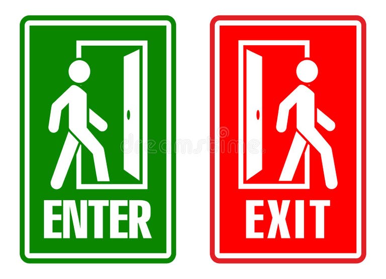 Entry and exit sign stock vector. Illustration of interface - 215125432