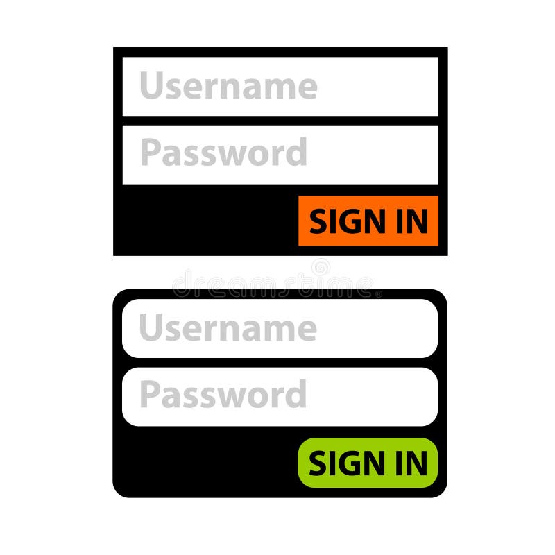 Entry Form of Login and Password Stock Vector - Illustration of entry ...