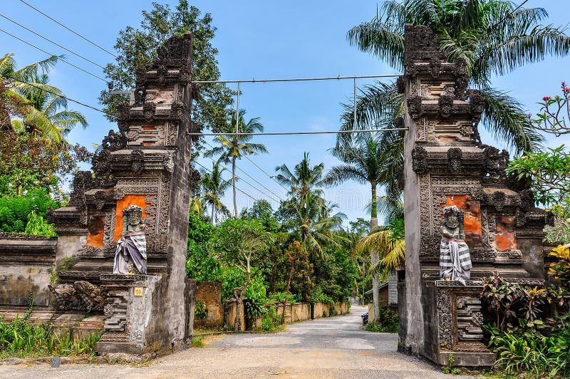 Entry gate in Ubud, Bali stock photo. Image of architecture - 88149724