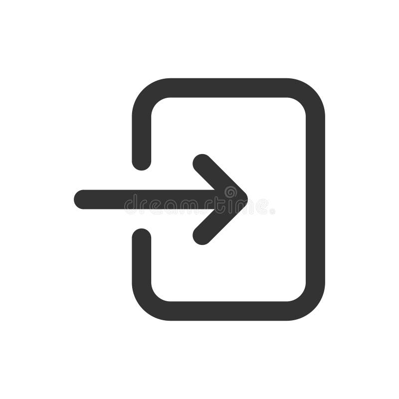 Entry Glyph Vector Icon Isolated Stock Vector - Illustration of output ...