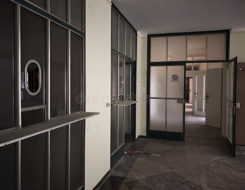 Entry Hall from an Old Hospital Stock Image - Image of wall, corridor ...