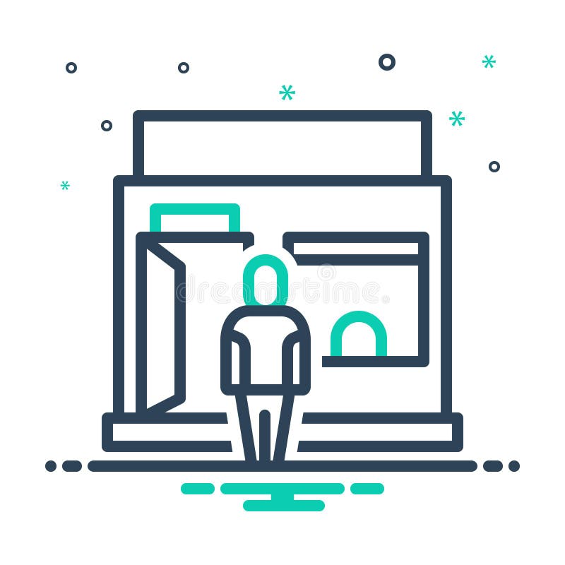 Mix Icon for Entry, Door and Open Stock Illustration - Illustration of ...