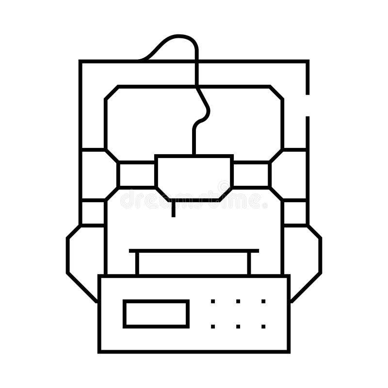 Entry Level 3d Printer Line Icon Vector Illustration Stock Illustration ...