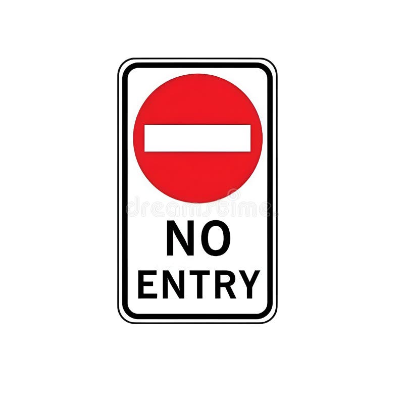 Entry and No Entry Sign Vector Stock Illustration - Illustration of ...
