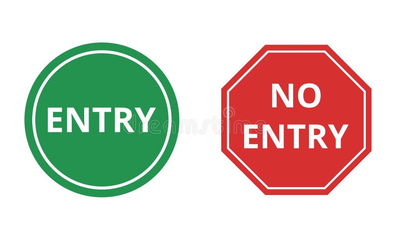 Entry and No Entry Symbol stock vector. Illustration of transportation ...