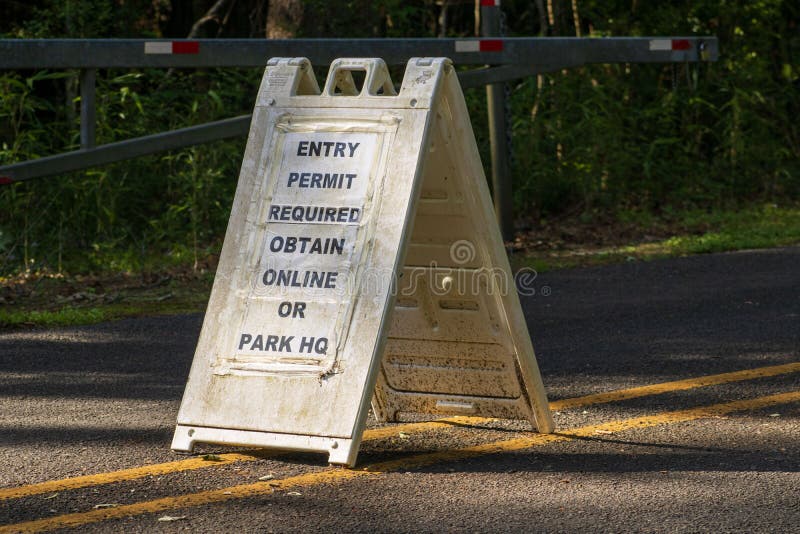 Entry permit required sign stock photo. Image of camping - 218952858