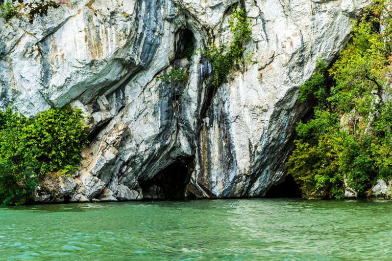 The Entry in Ponicova Cave, Danube River Stock Image - Image of ...