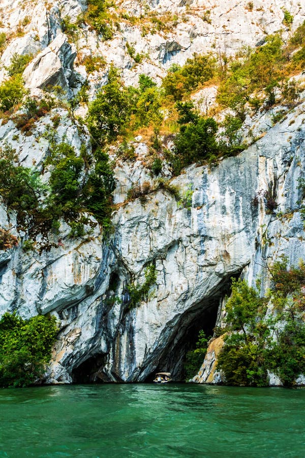 The Entry in Ponicova Cave, Danube River Stock Photo - Image of boat ...