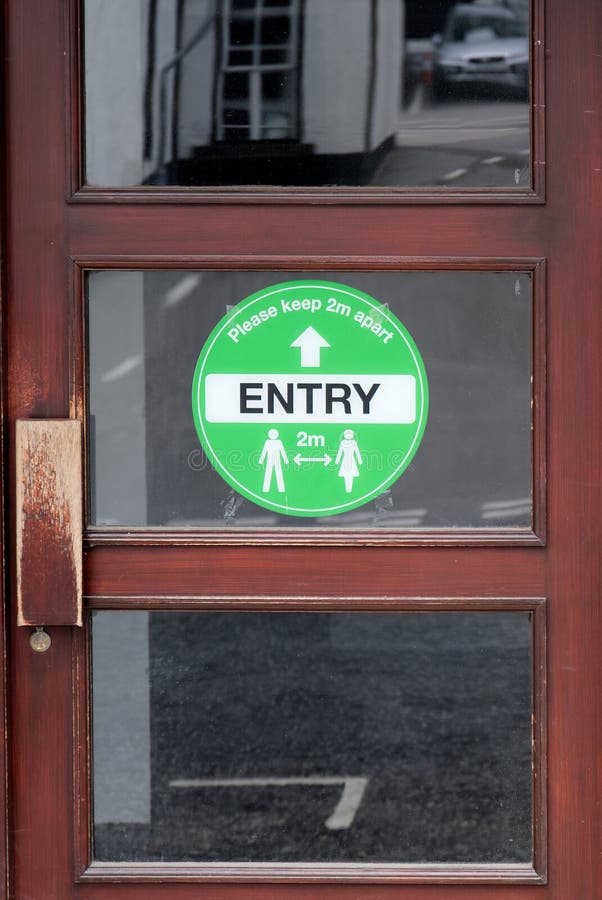 Entry Sight on Shop Door for Customer Segregation Stock Image - Image ...