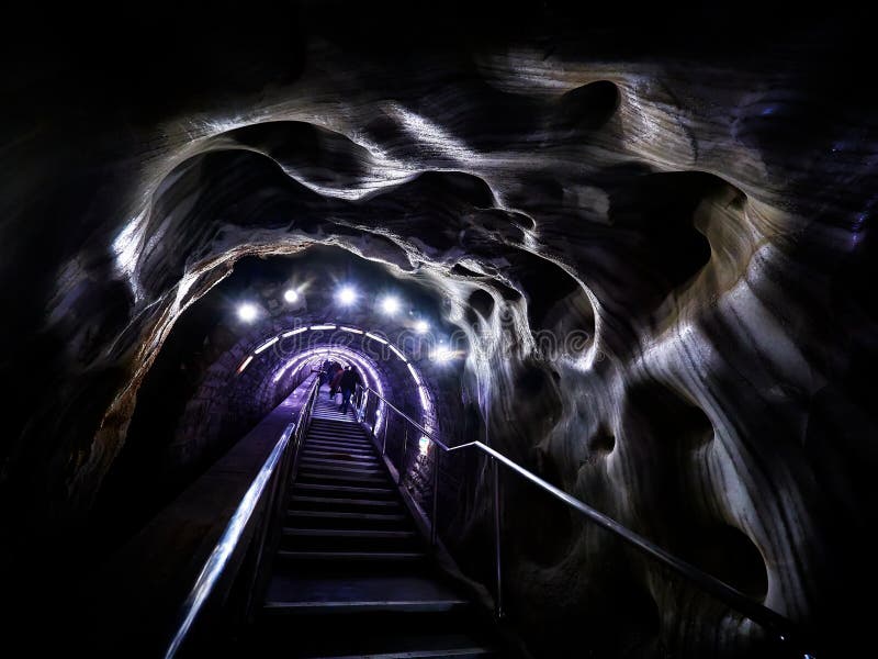 Entry Stairs in Turda Salt Mine, Romania Stock Image - Image of ...