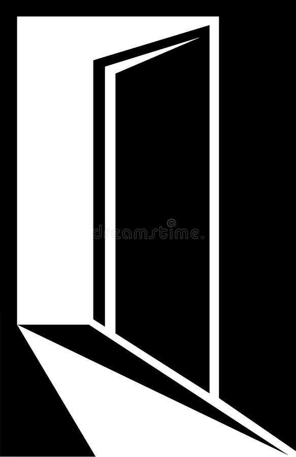 Entry symbol with door stock vector. Illustration of drawing - 38609260