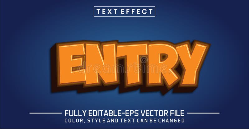 Entry Text Style Effect Editable Stock Illustration - Illustration of ... Entry Text Style Effect Editable Stock Illustration - Illustration of ...