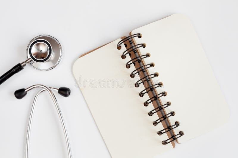 Entry To Doctor Blank Open Notebook with Stethoscope Top View Stock ...
