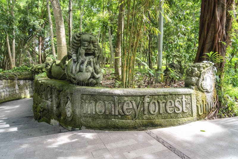 Entry To Sacred Monkey Forest, Ubud, Bali, Indonesia Editorial Stock ...