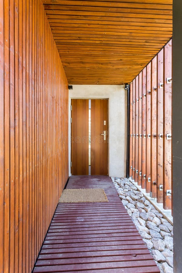 Entryway to a modern house stock image. Image of stone - 96331521