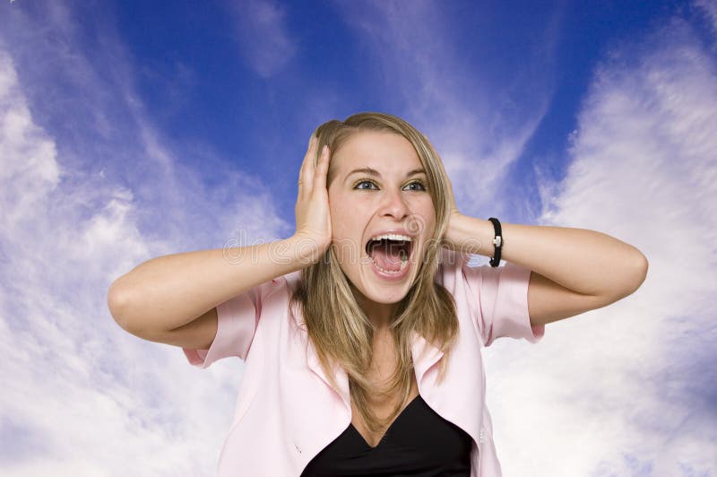 Erschrockene Erschrockene Entsetzte Junge Frau Stockbild - Bild von ...