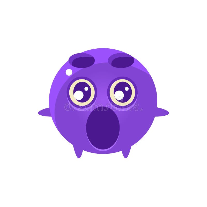 Entsetzter Runder Charakter Emoji Vektor Abbildung - Illustration von ...