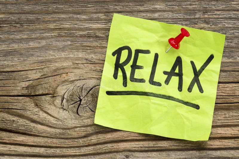 Entspannen Sie Sich Anzeigenanmerkung Stockbild - Bild von anzeige ...