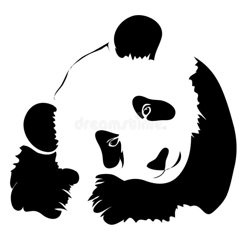 Vektorillustration Eines Pandas Im Umriss Vektor Abbildung ...