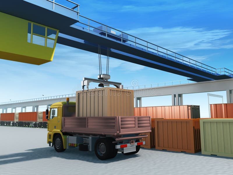 Envase del cargamento stock de ilustración. Ilustración de sitio - 19866204