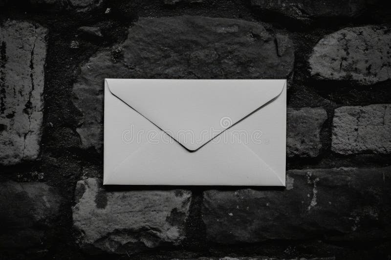 Envelop on Dark Brick Wall: Minimalist Mail Concept Stock Photo - Image ...