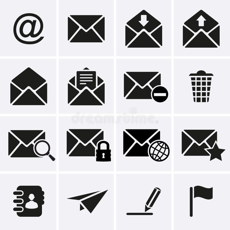 Enveloppen, E-mail-iconen vector illustratie. Illustration of mobiel ...