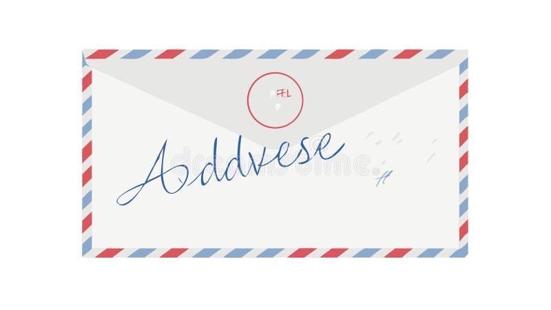 Envelope with Address Calligraphy Text, Mail Communication, Vector ...