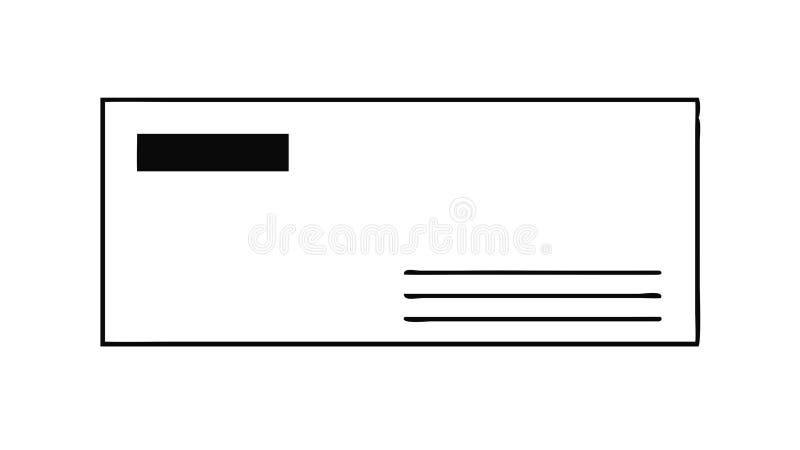 Envelope with Address Outline Icon Illustration, Vector Design ...