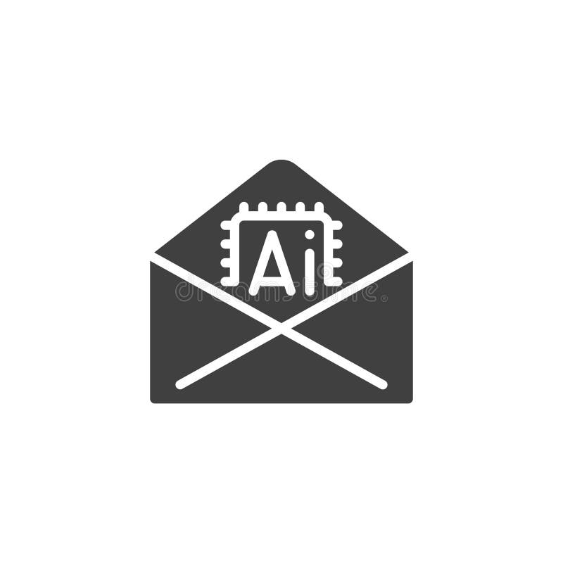 Envelope with an AI Chip Inside Vector Icon Stock Illustration ...