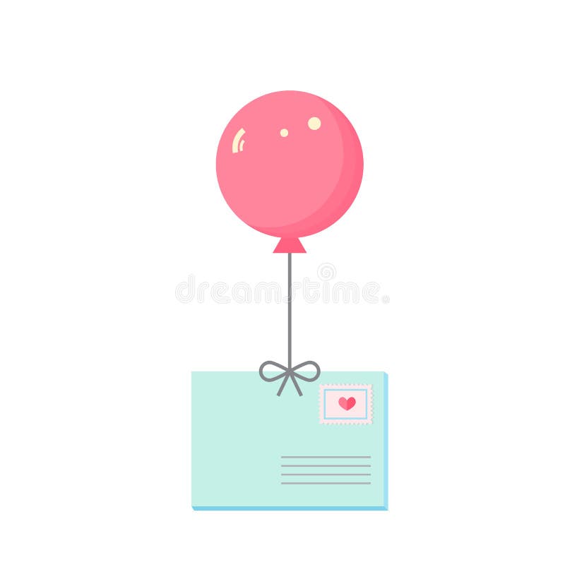 Envelope air balloon stock vector. Illustration of invitation - 56618503