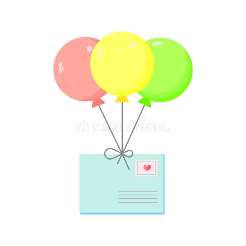 Envelope air balloon stock vector. Illustration of concept - 56618686