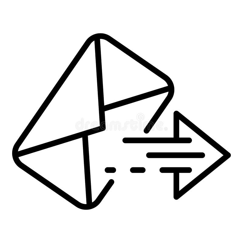 Envelope and Arrow Line and Glyph Icon. Message Departure Vector ...