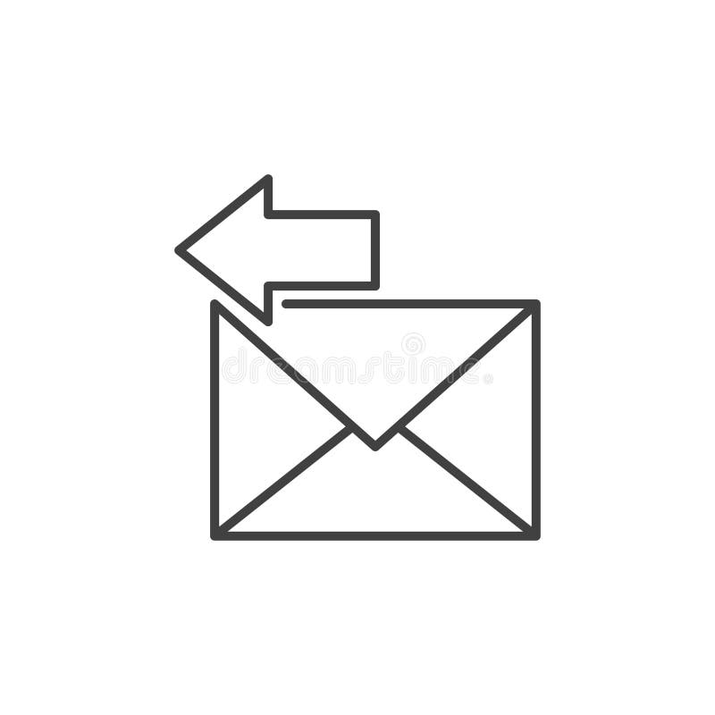 Envelope with Arrow Vector Send Email or Message Concept Outline Icon ...
