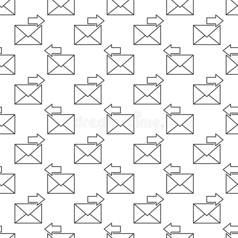 Envelope with Arrow Vector Send Email Outline Seamless Pattern Stock ...